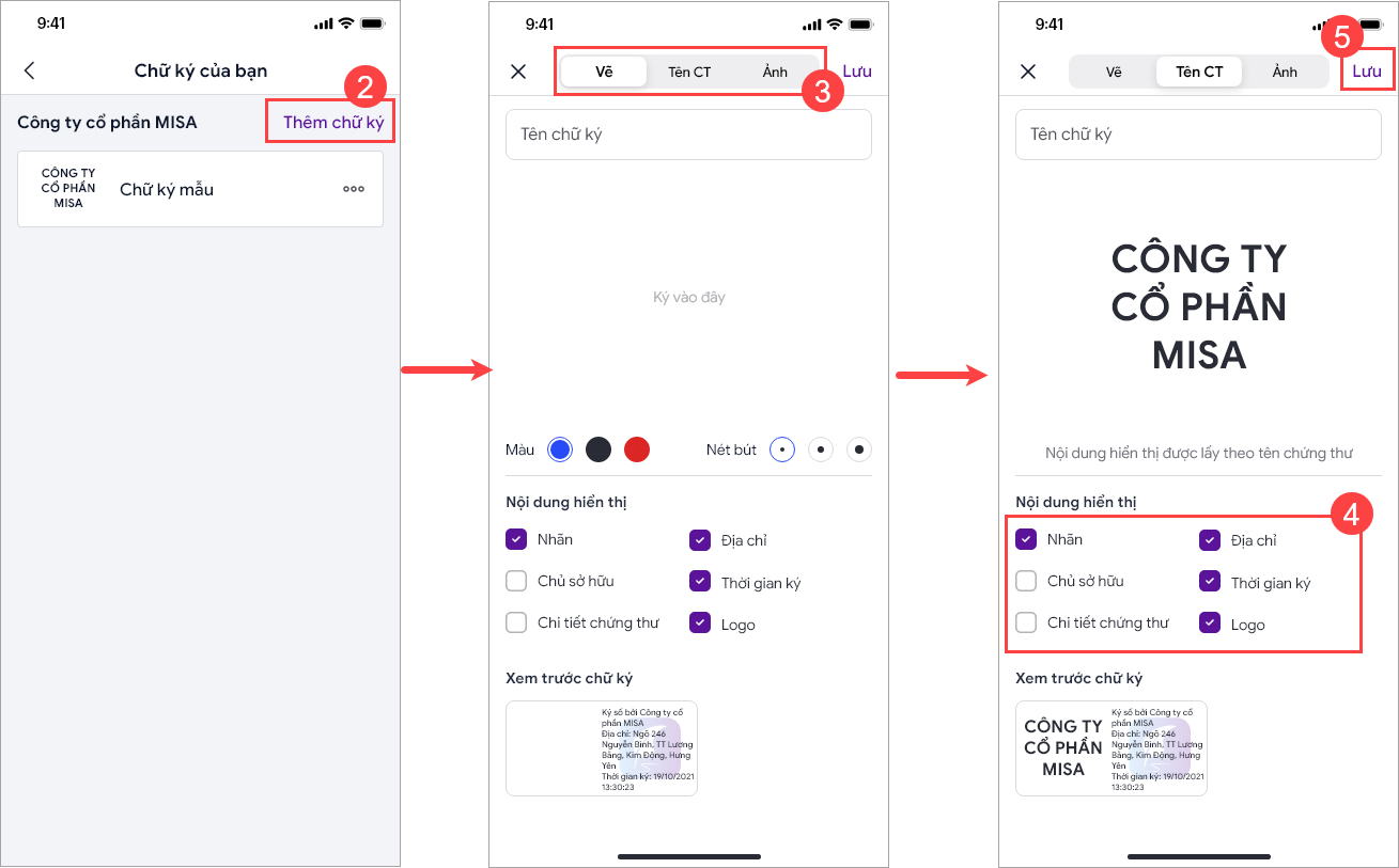 Thiết lập chữ ký trên MISA eSign phiên bản mobile – HELP ESIGN